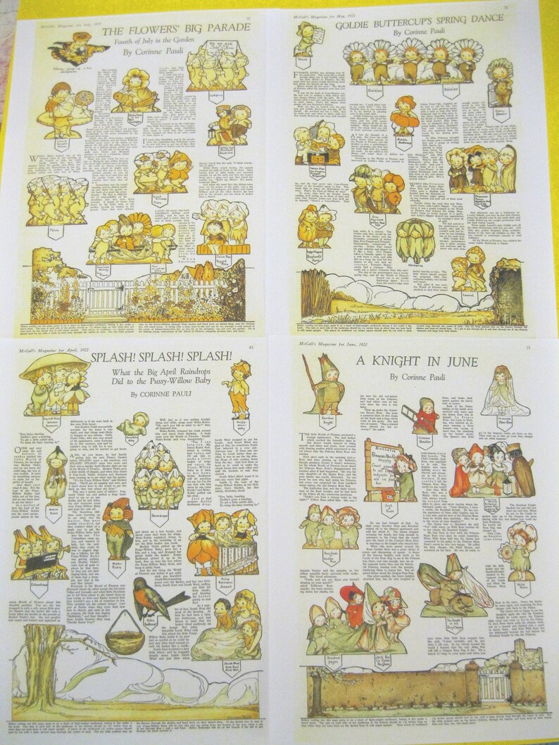 Printable FLOWER CHILDREN Vintage Stories & Paper Doll - Etsy