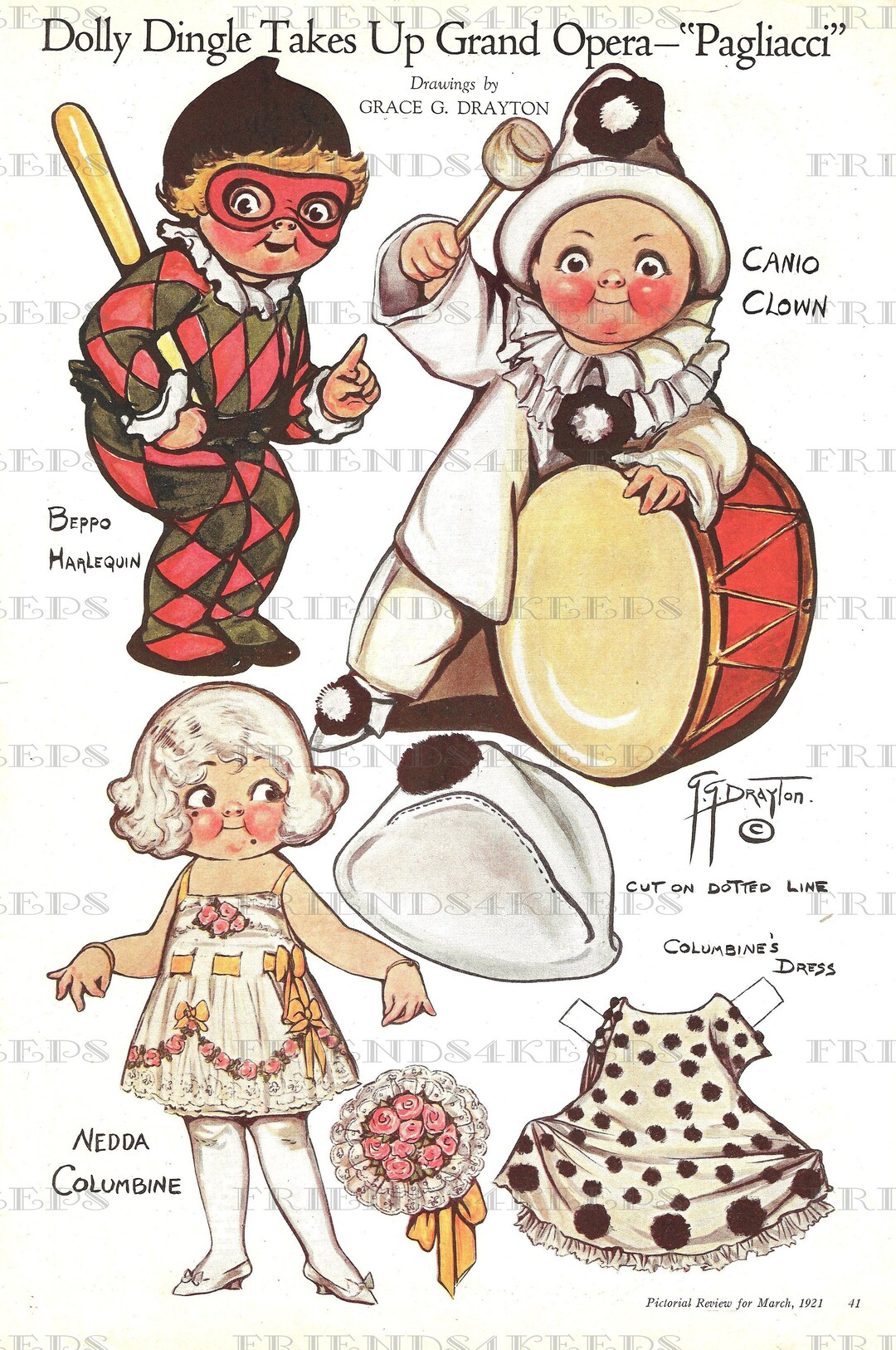 Lot of 4 Dolly Dingle GRAND OPERA Vintage Paper Doll Digital Downloads ...