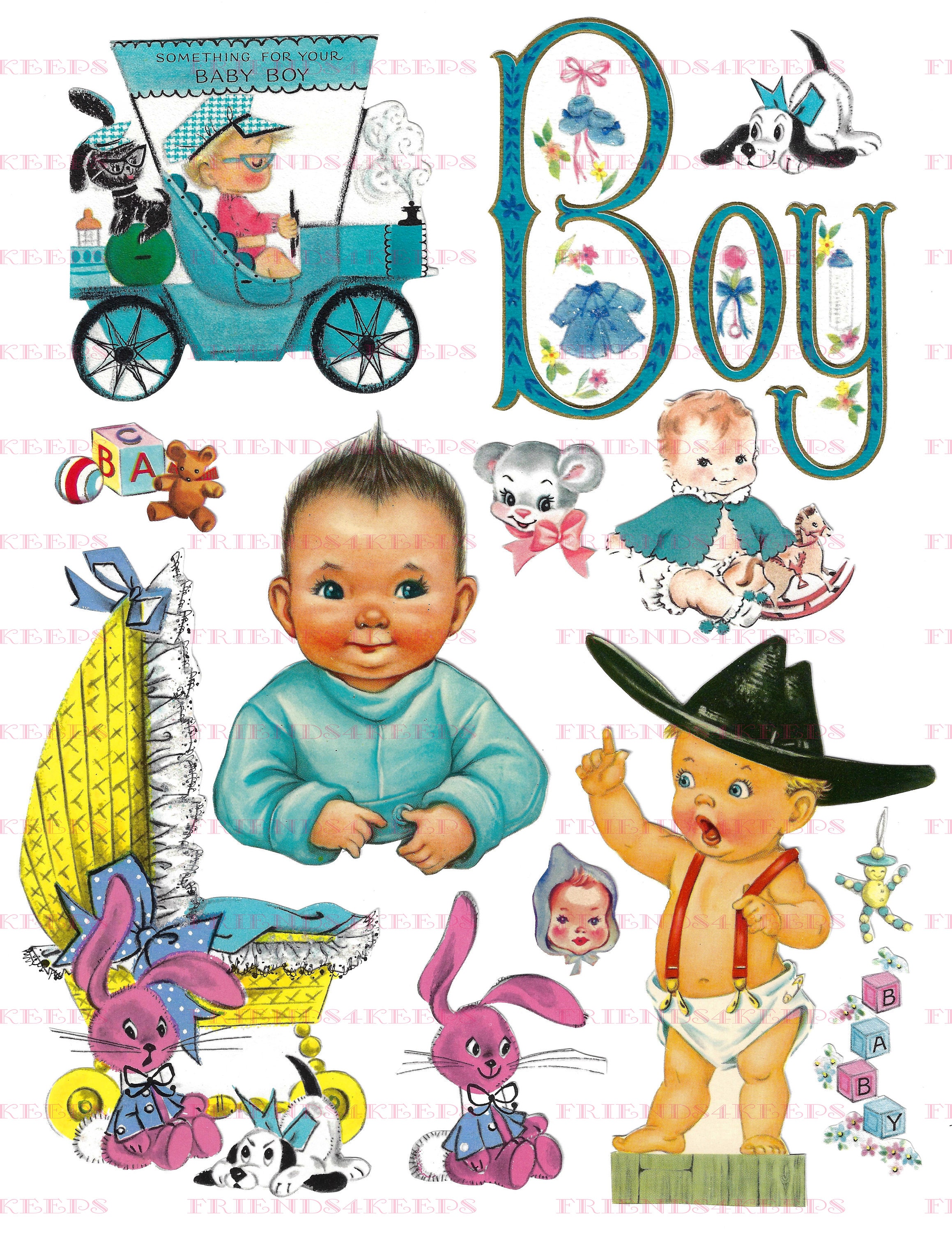 INSTANT DOWNLOAD4 Baby Boy Printable Collage Sheets45 | Etsy