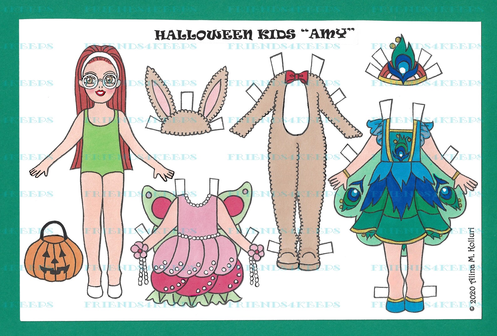 Printable HALLOWEEN Paper Doll "amy" W/7 Costumes--instant Digital ...