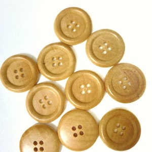 10 Buttons 1 Inch Wooden Buttons With 4 Holes - Etsy