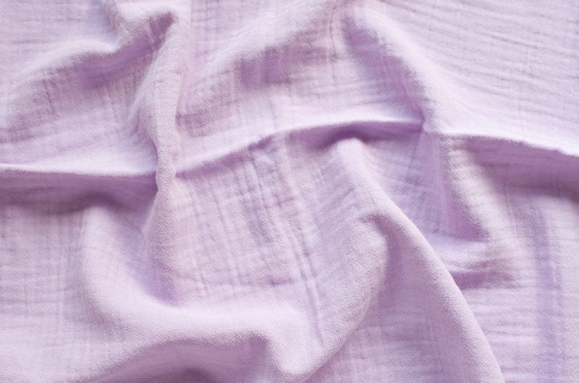 Lilac Wrinkled Cotton Gauze Double Gauze Lilac Color Gauze - Etsy
