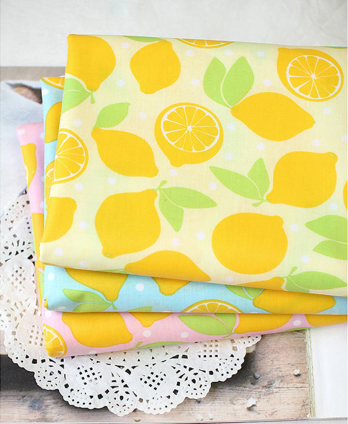 Waterproof Fabric Lemons on Yellow by the Yard 39425 - Etsy