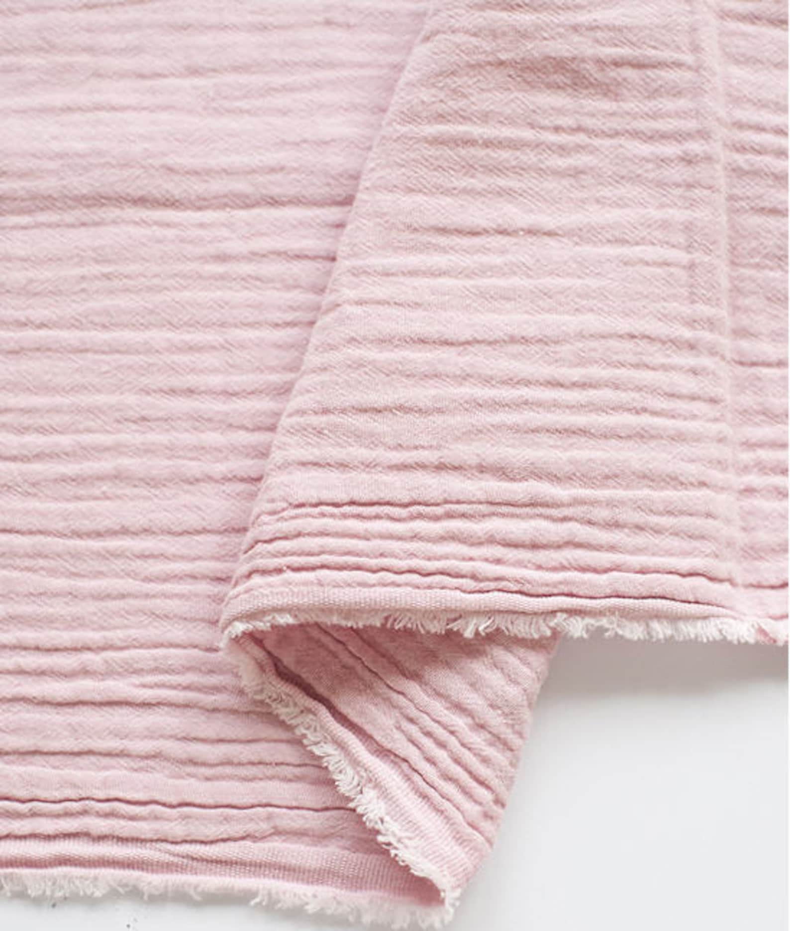 Pink Wrinkled Cotton Gauze Double Gauze Light Pink Color - Etsy