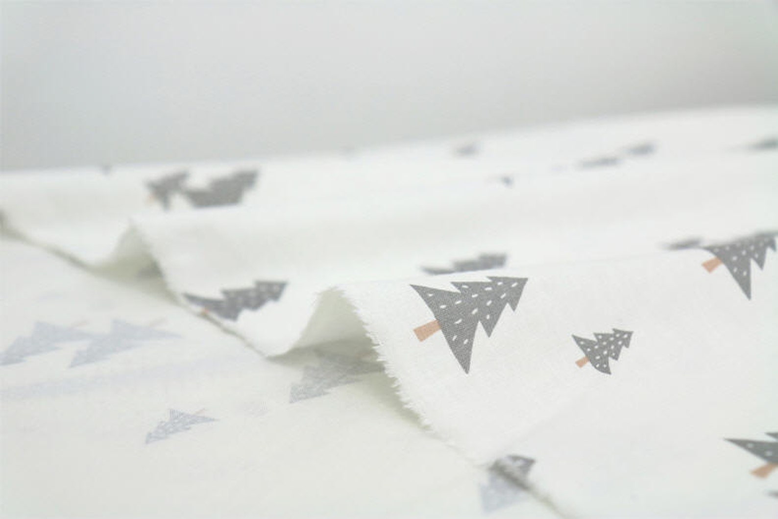 Snowy Trees Cotton Fabric - by the Yard 83429 - Etsy