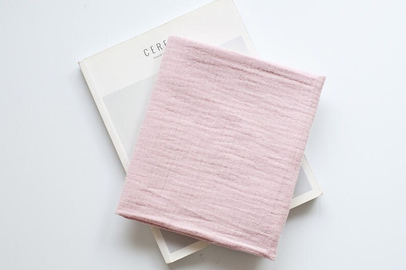 Pink Wrinkled Cotton Gauze, Double Gauze, Light Pink Color Gauze ...
