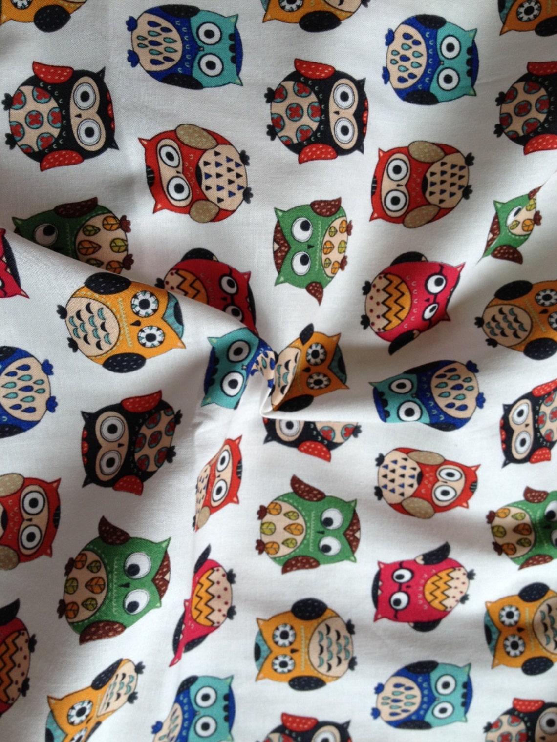 Owls Cotton Fabric by the Yard /50317 177 - Etsy
