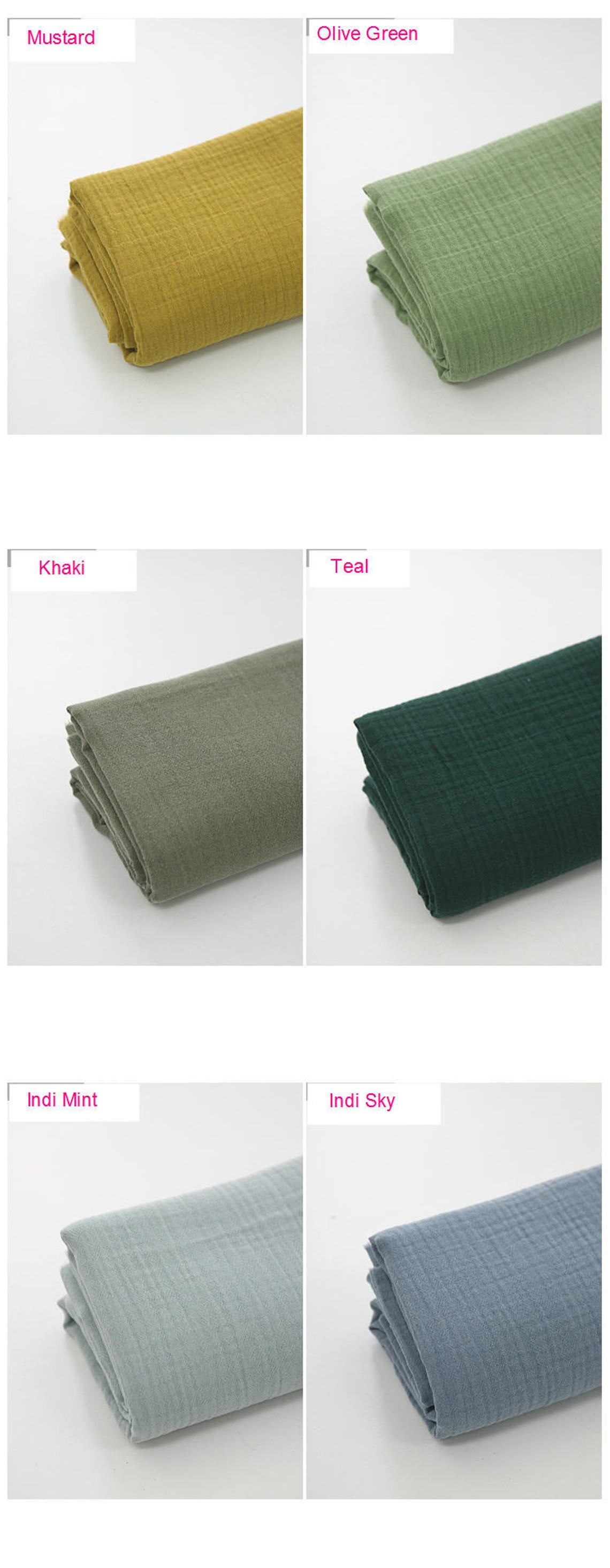 Cotton Double Gauze Crinkle Gauze Yoryu Gauze in 17 Colors | Etsy