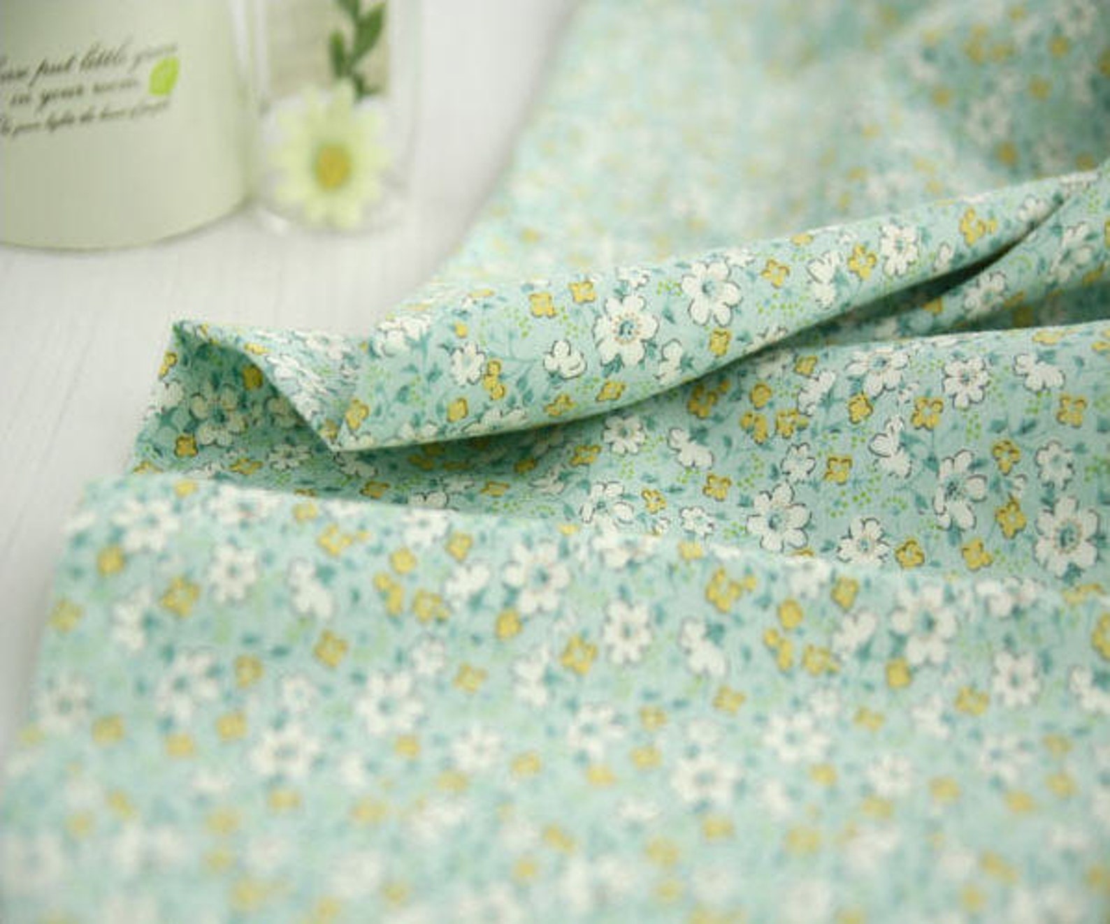 Pastel Cotton Fabric Flowers or Solid by the Yard 56357 | Etsy