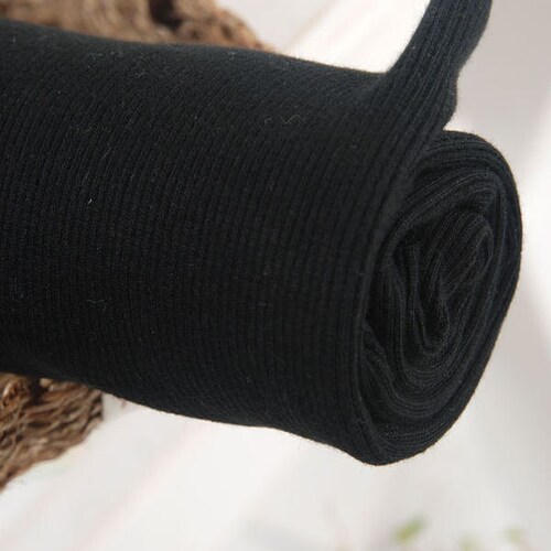 Ribbing Fabric Cotton Rib Knit Black by the Yard 41982 | Etsy