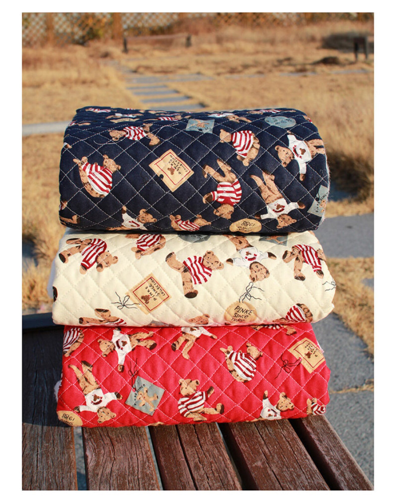 Quilted Cotton Fabric, Teddy Bears Fabric, Quality Korean Fabric - by ...