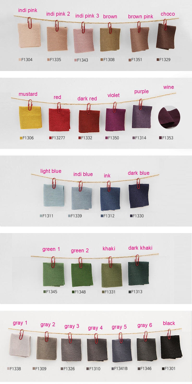 Bio-washing Cotton Linen Fabric, Solid Colors, 55 Inches Wide, Korean ...