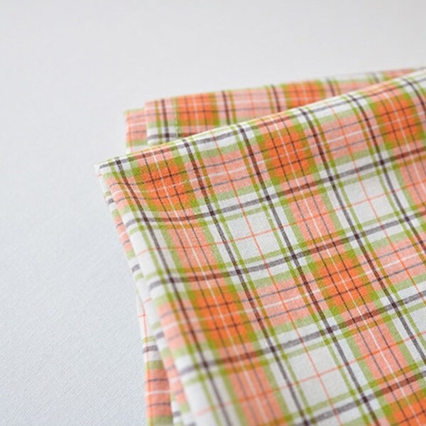 Orange Plaid Fabric - Etsy