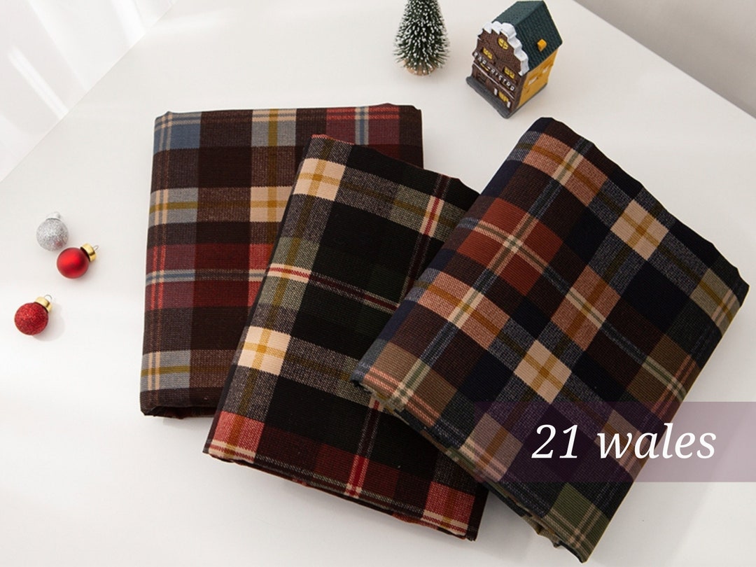 Plaid Pinwale Cotton Corduroy, 21 Wales Fine Wale Cotton Corduroy ...