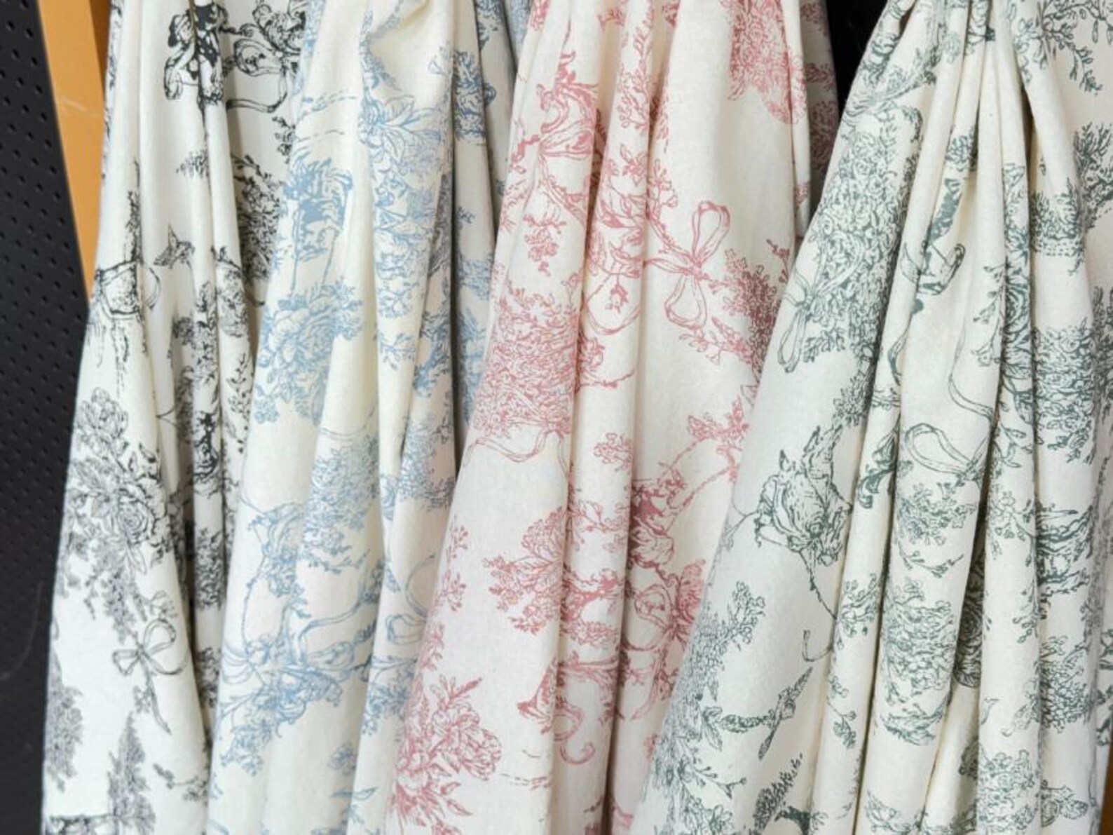 Vintage Painting 100% Cotton Fabric, Toile De Jouy Fabric, Enzyme ...