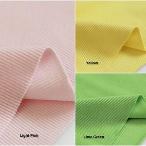 Ribbing Fabric Cotton Rib Knit - Choose From 13 Colors - by Half Yard ...
