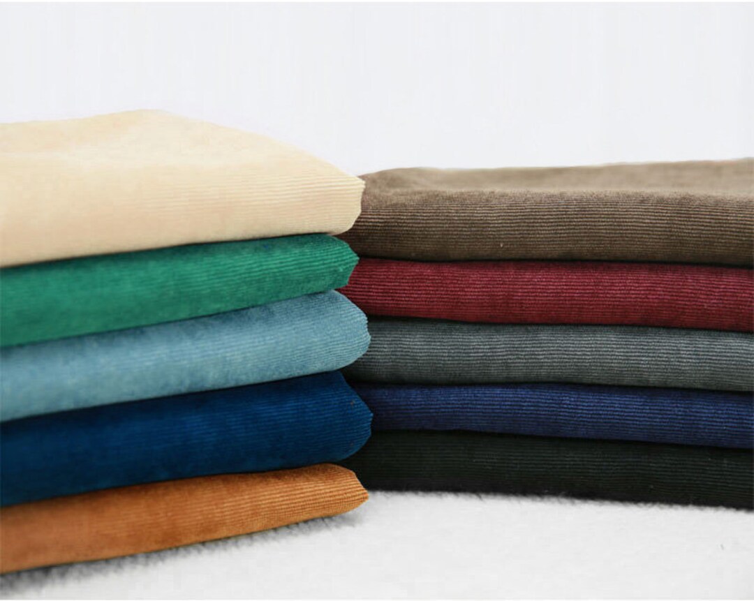 Fine Wale Polyester Corduroy, Wide Fabric - in 11 Colors - by the Yard ...