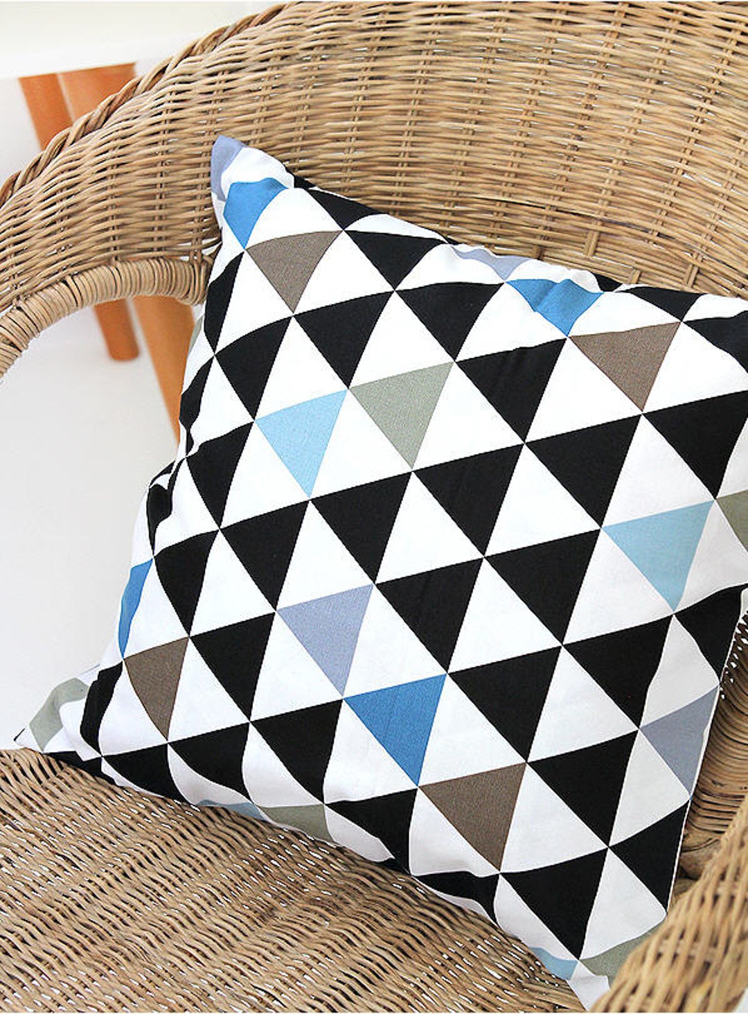 Contemporary Triangles Oxford Cotton Fabric Geometric, Mix of Black ...