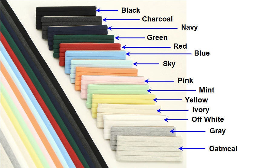 Folded Knit Bias Tape - Oatmeal, Gray, off White, Ivory, Yellow, Mint ...