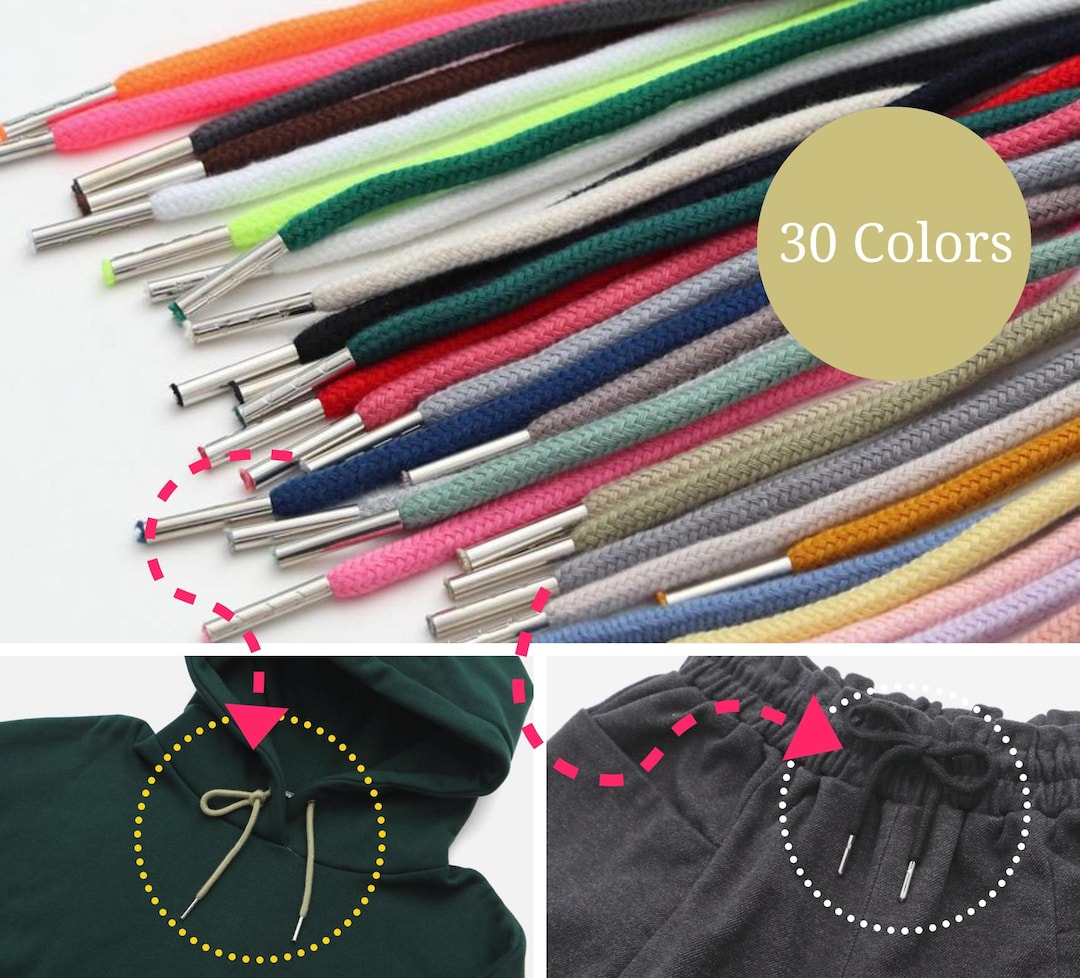 Hoodie String With Ends, 5 Mm Drawstring, 30 Colors, Hoodie Cord ...