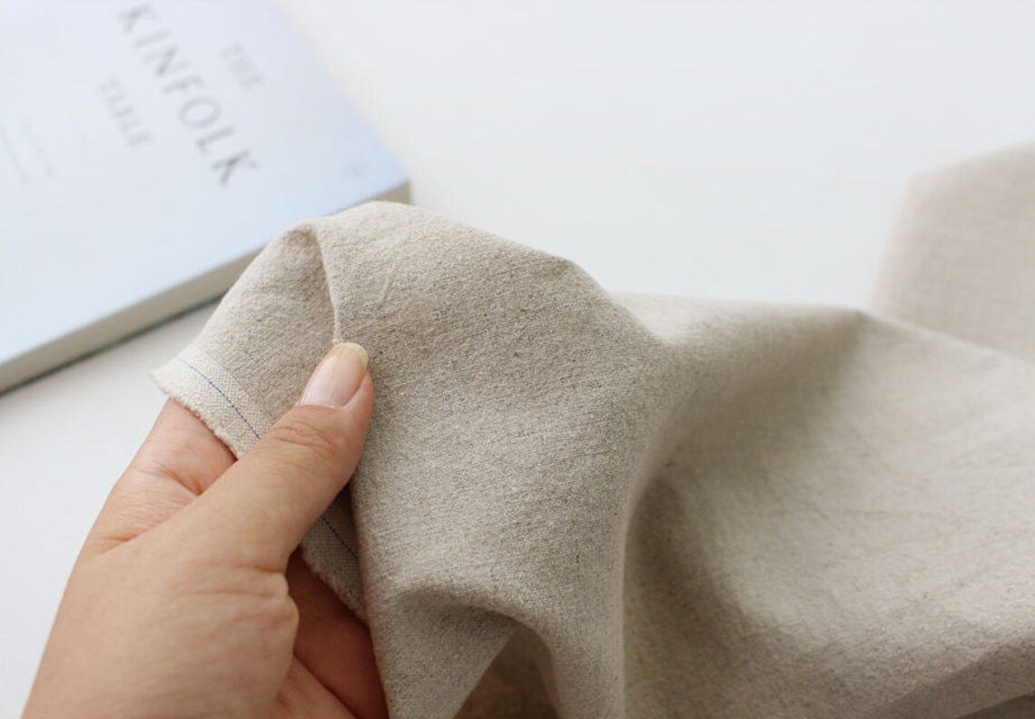 Linen Blend Fabric Natural Color Linen Fabric by the Yard | Etsy