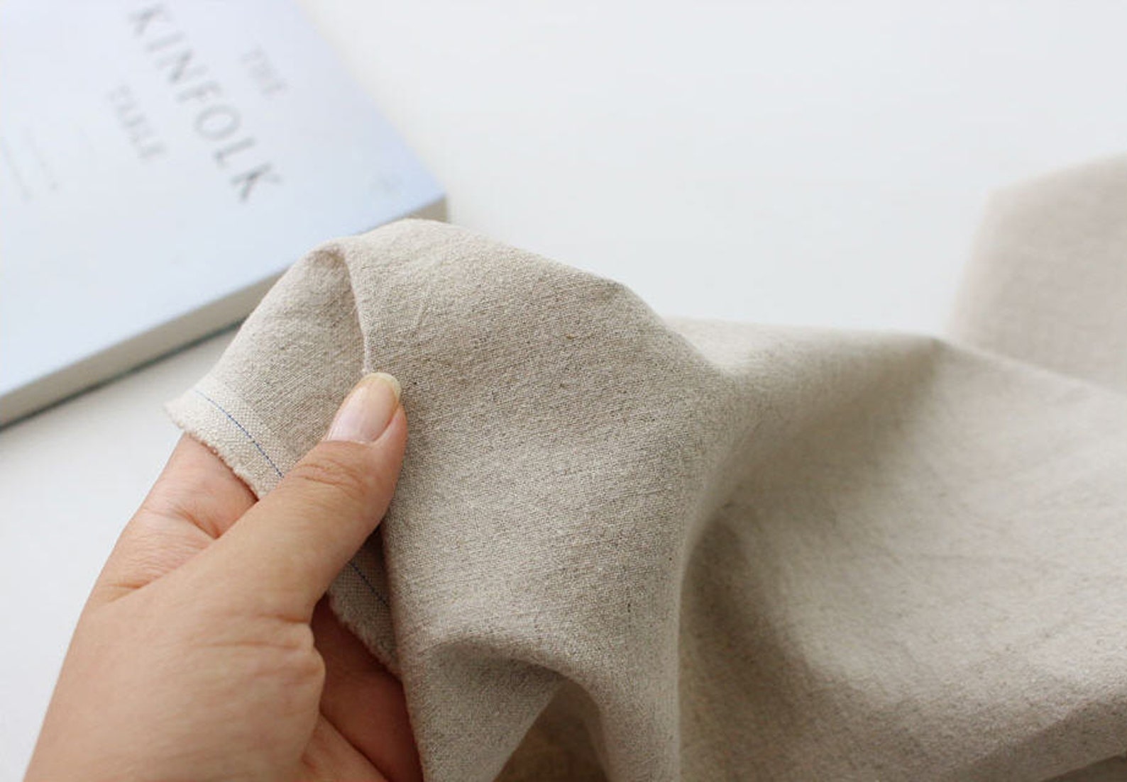 Linen Blend Fabric Natural Color Linen Fabric by the Yard | Etsy