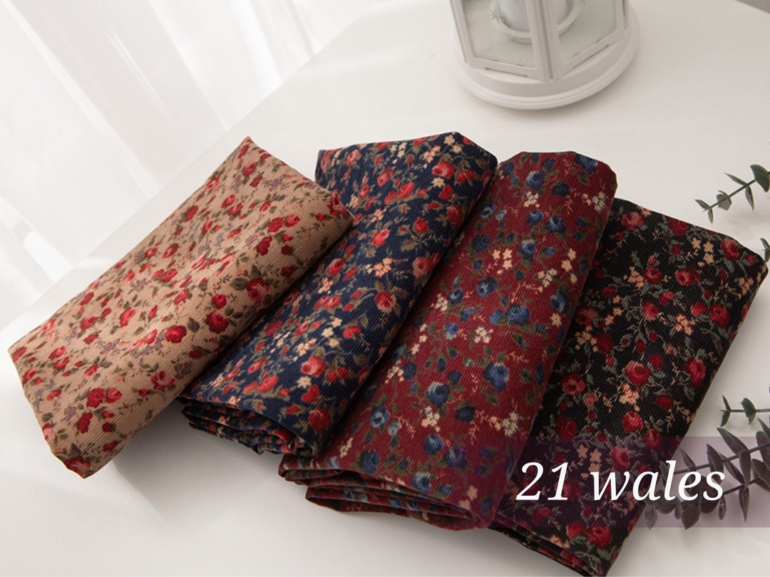 Roses Pinwale Cotton Corduroy, 21 Wale Fine Wale Cotton Corduroy ...