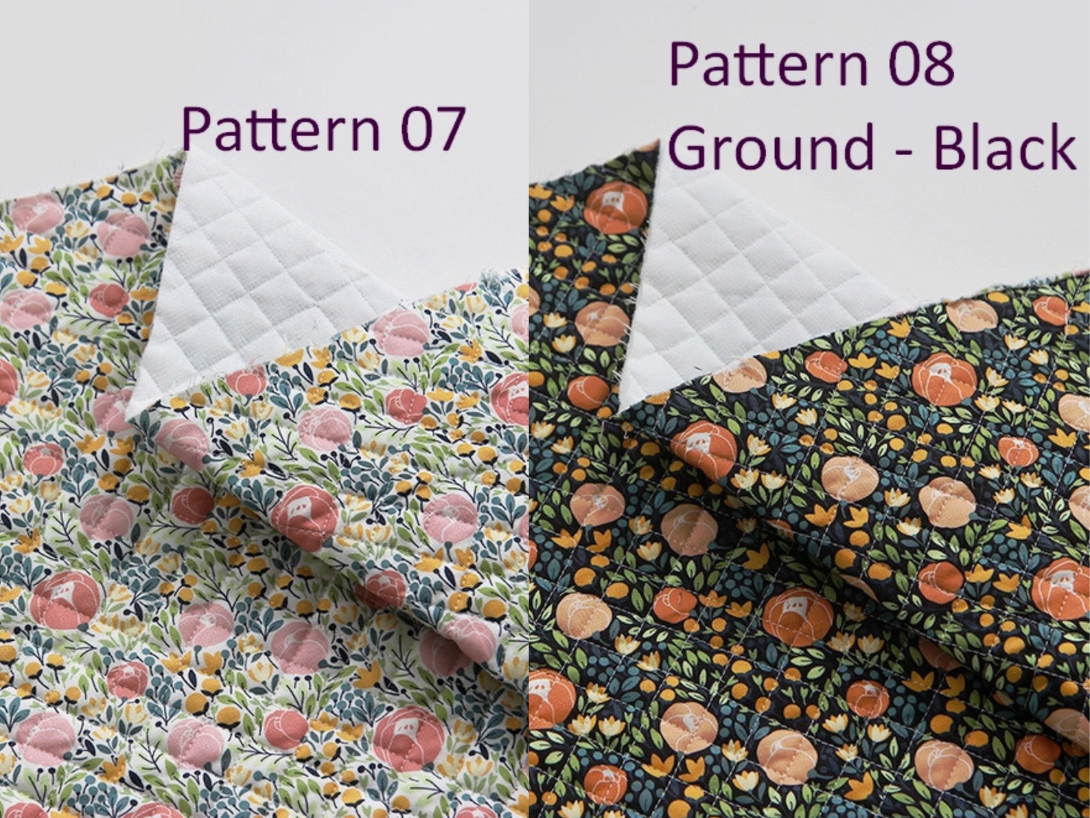 Quilted Cotton Fabrics, 11 Patterns, Quality Korean Fabric - by the ...