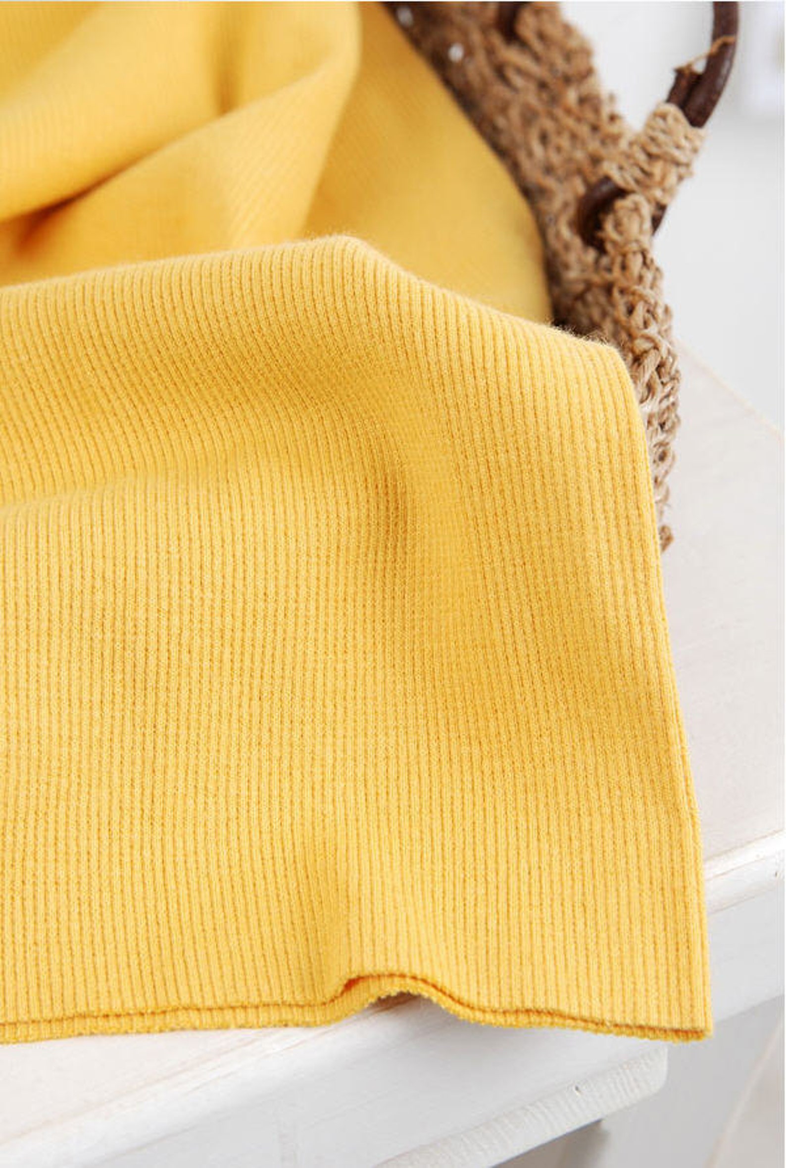 2x1 Ribbing Fabric, Mustard Yellow Ribbing Fabric - by Half Yard 93040 ...