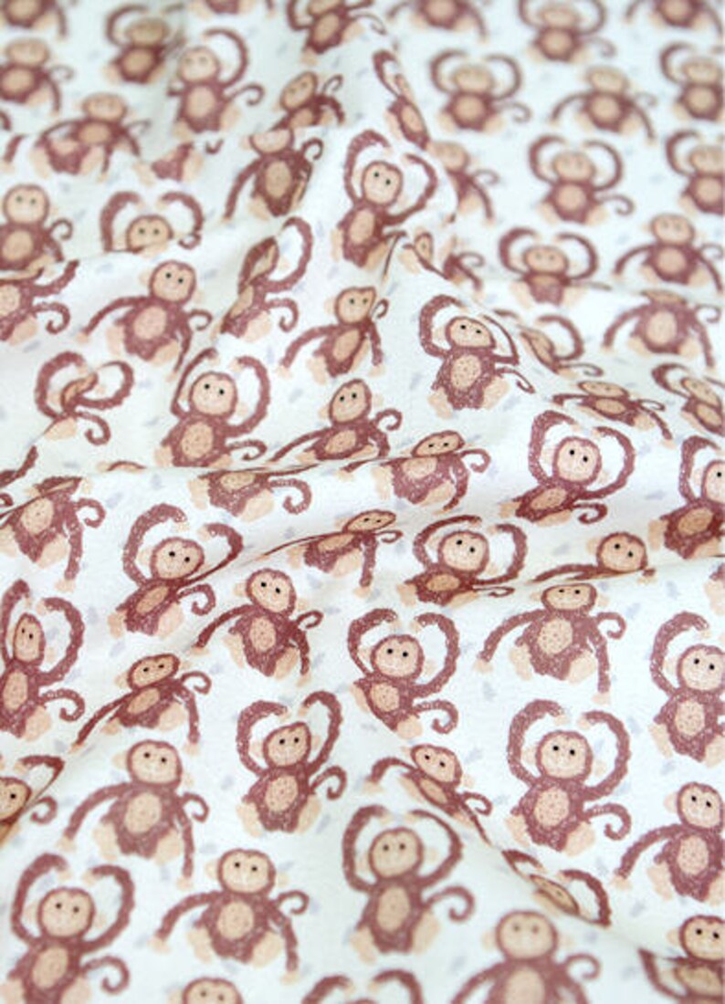 Monkey Cotton Fabric By the Yard 88609 | Etsy