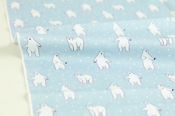 Polar Bear Cotton Fabric Fabric By the Yard 86275 | Etsy