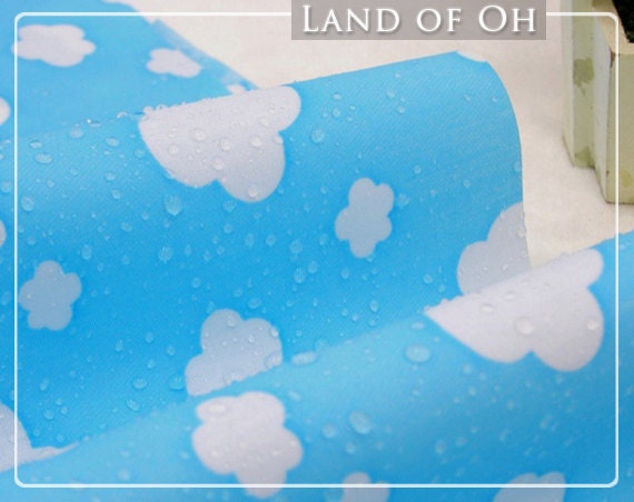 Waterproof Fabric Clouds on Blue by the Yard 30365 - Etsy