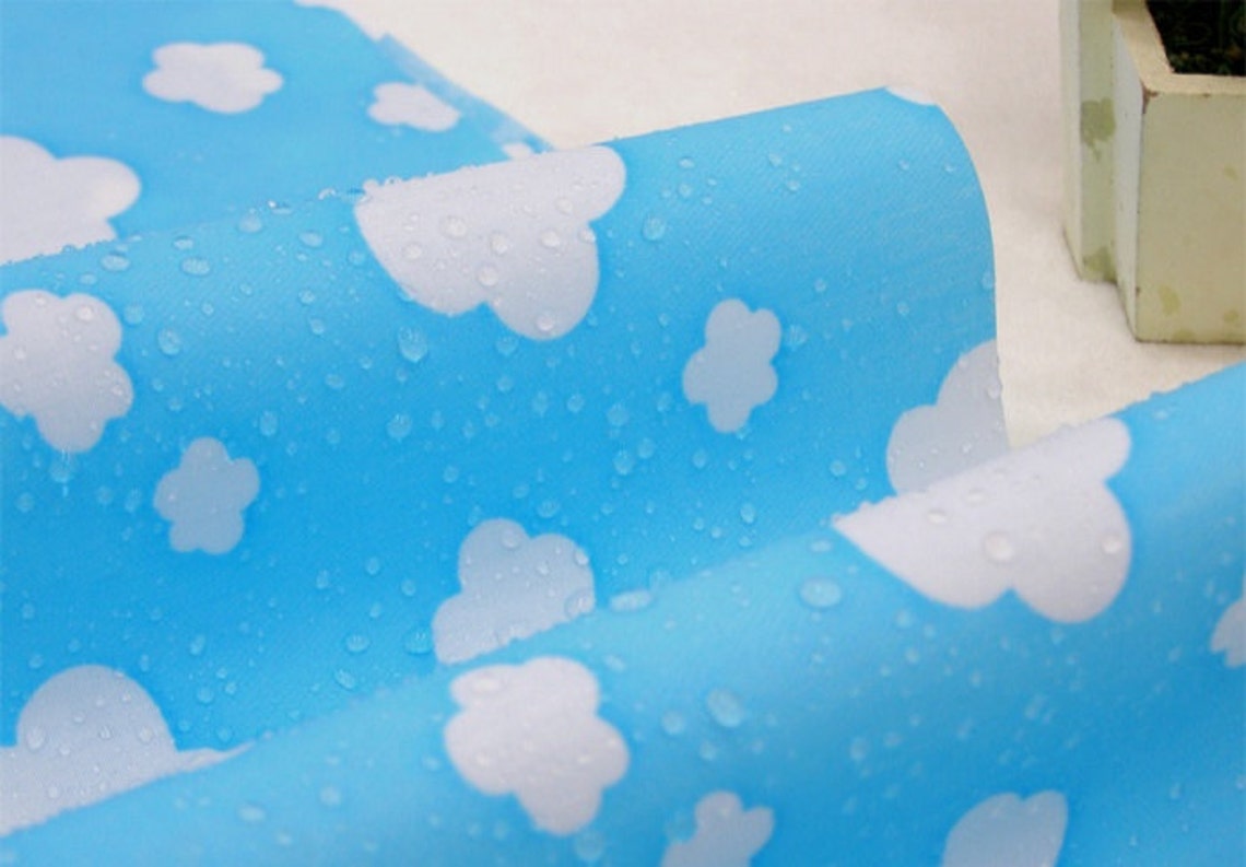 Waterproof Fabric Clouds on Blue by the Yard 30365 | Etsy