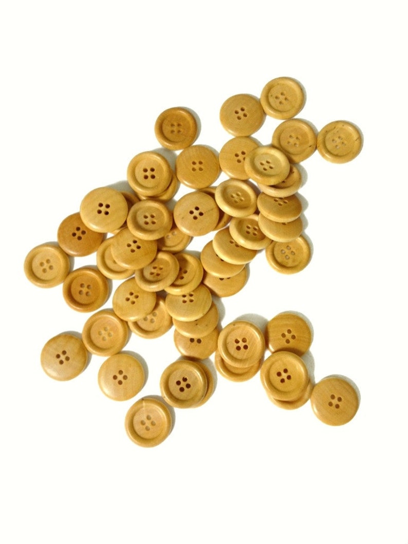 10 Buttons 1 Inch Wooden Buttons With 4 Holes | Etsy