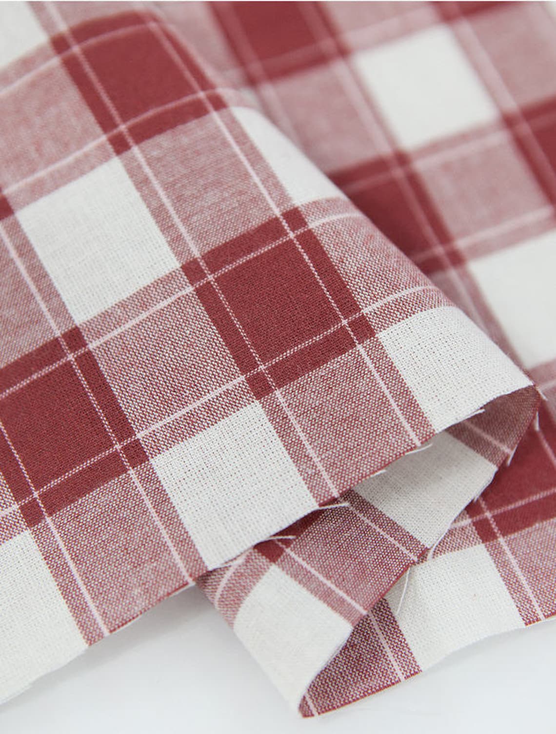 Red Plaid Cotton Fabric by the Yard 82502 - Etsy