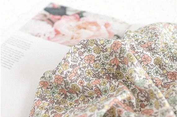Flowers Cotton Double Gauze Fabric Floral Gauze Fabric Two - Etsy