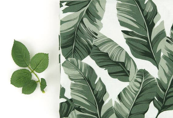 Dark Green Leaves Cotton Fabric By the Yard 101162 | Etsy