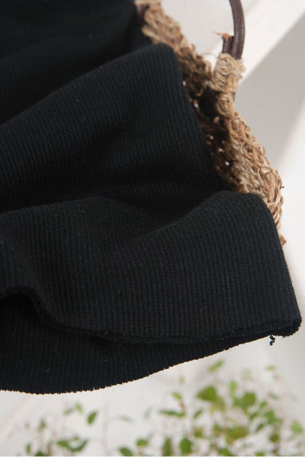 Ribbing Fabric Cotton Rib Knit Black by the Yard 41982 - Etsy
