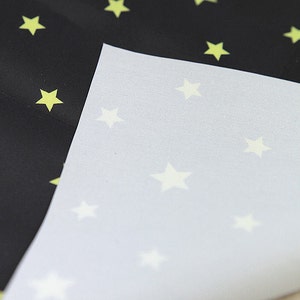 Waterproof Fabric Green Stars on Black by the Yard 47788 - Etsy