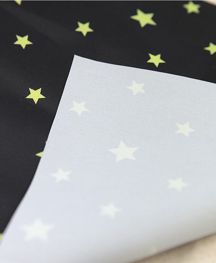 Waterproof Fabric Green Stars on Black by the Yard 47788 - Etsy