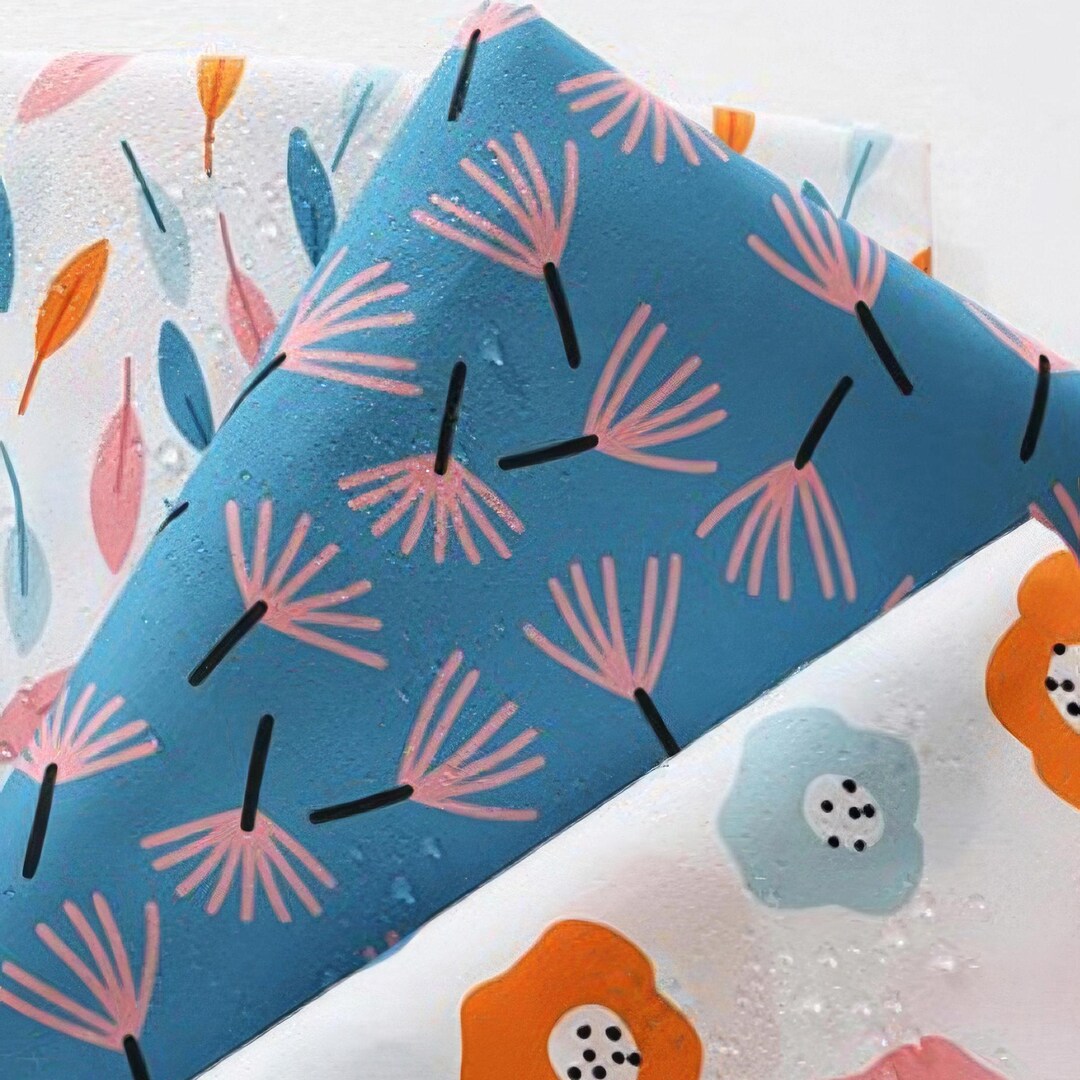 Waterproof Poly Fabric, Large Floral Leaf, Available in 3 Styles ...