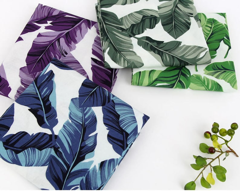 Green Leaves Cotton Fabric by the Yard 101160 - Etsy