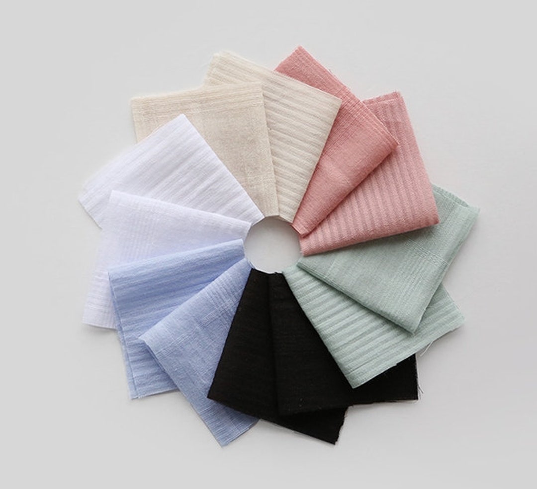 Semi-sheer Cotton Fabric, Dobby Stripe & Checker, Lightweight Thin - 55 ...