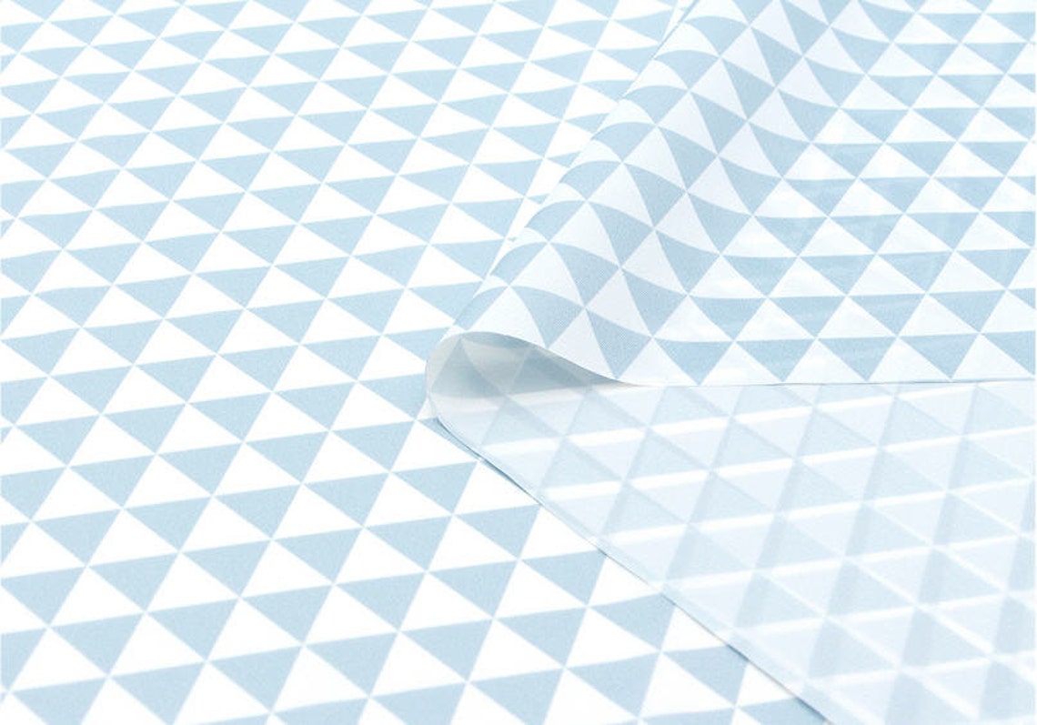 Waterproof Fabric Light Blue Triangles Geometric 59 Inches - Etsy