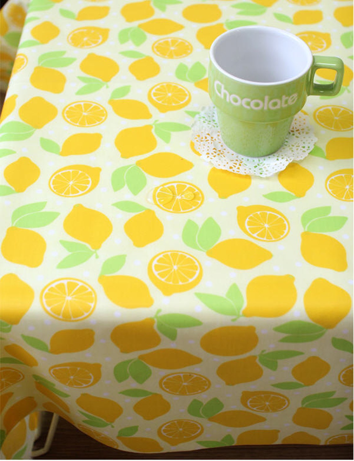 Waterproof Fabric Lemons on Yellow by the Yard 39425 - Etsy
