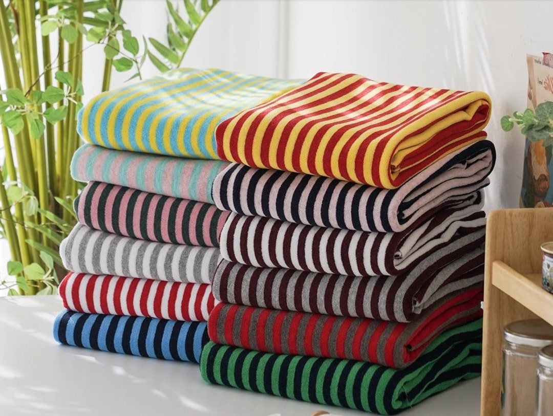 100% Cotton Terry Cloth Fabric, Striped Terry Fabric, 63" Wide, Quality ...