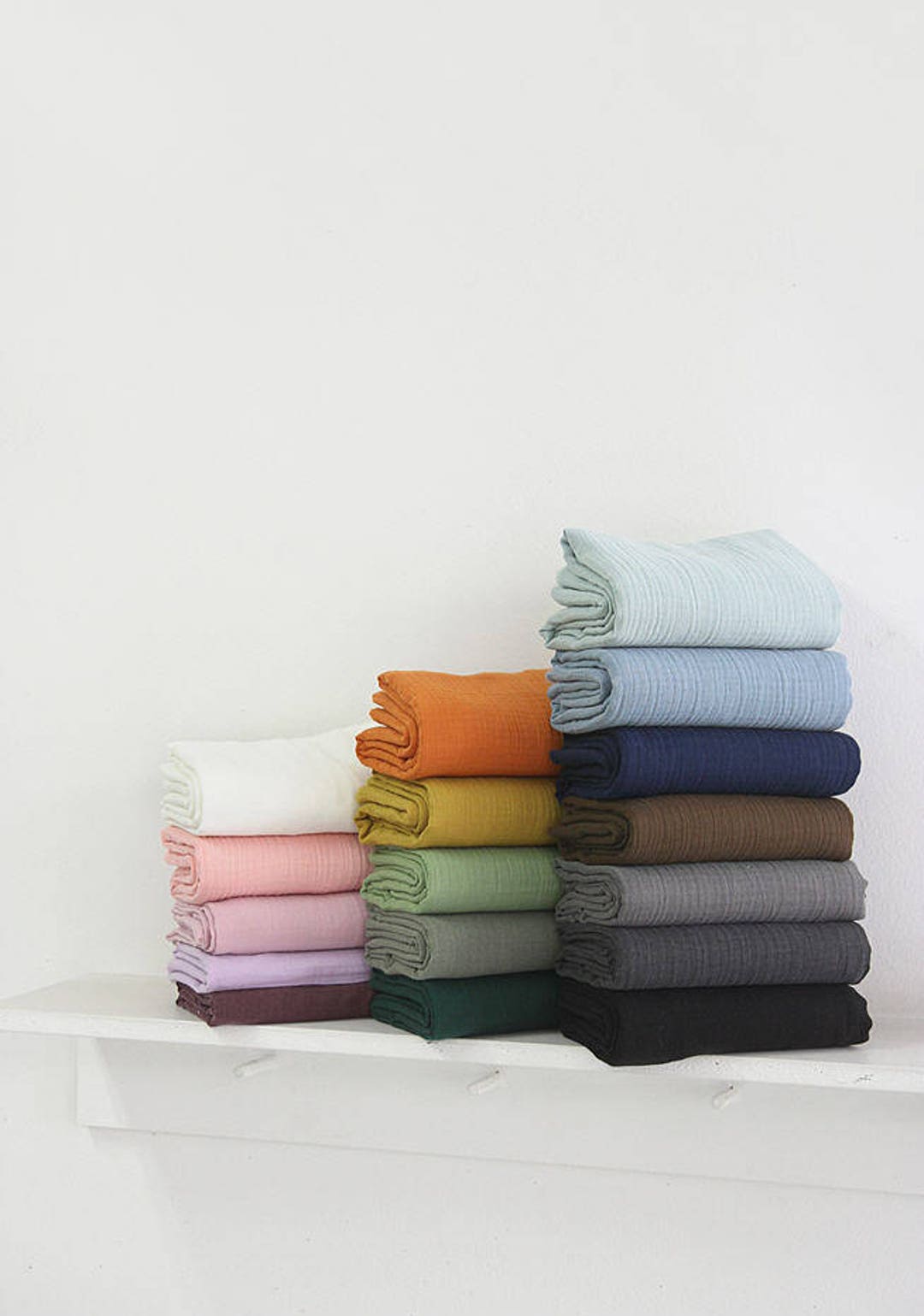 Cotton Double Gauze, Crinkle Gauze, Yoryu Gauze in 17 Colors - by the ...