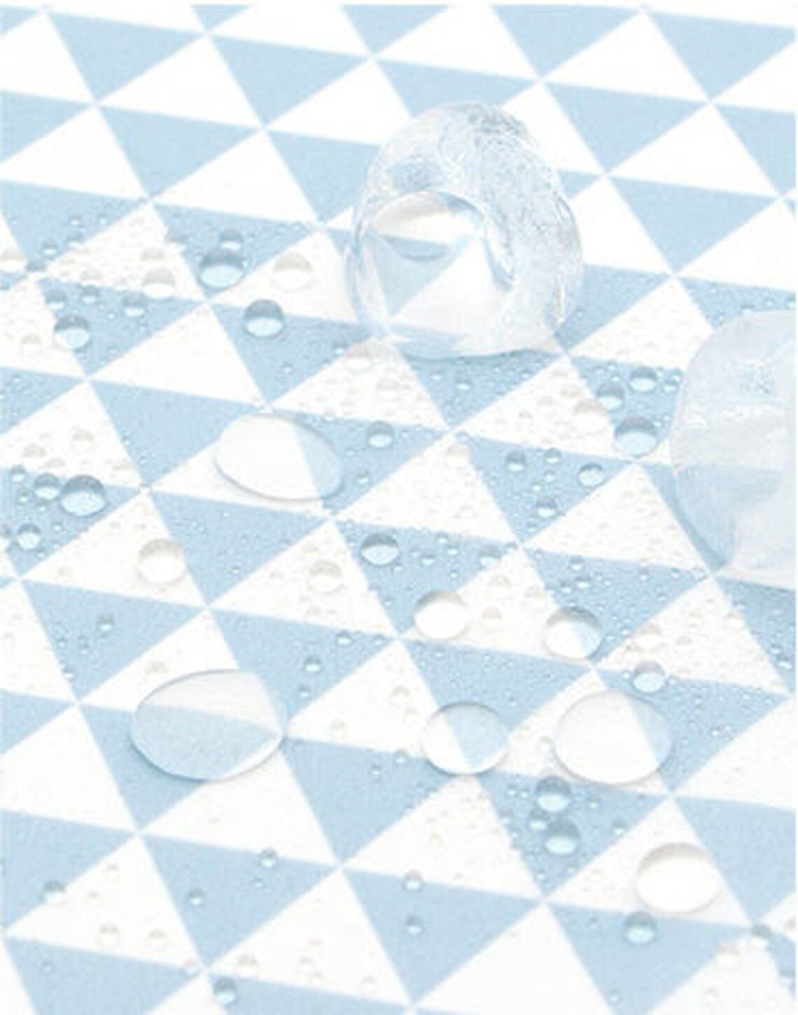 Waterproof Fabric, Light Blue Triangles, Geometric - 59 Inches Wide ...