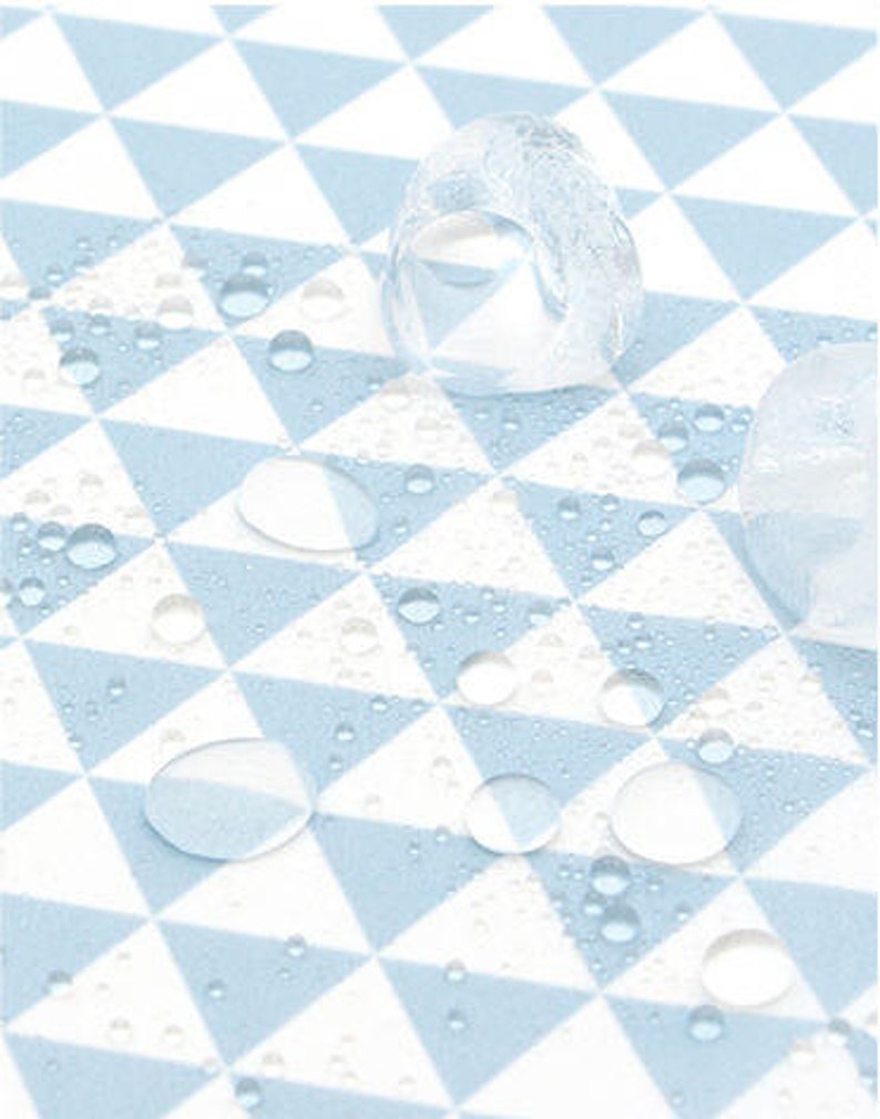 Waterproof Fabric Light Blue Triangles Geometric 59 Inches - Etsy