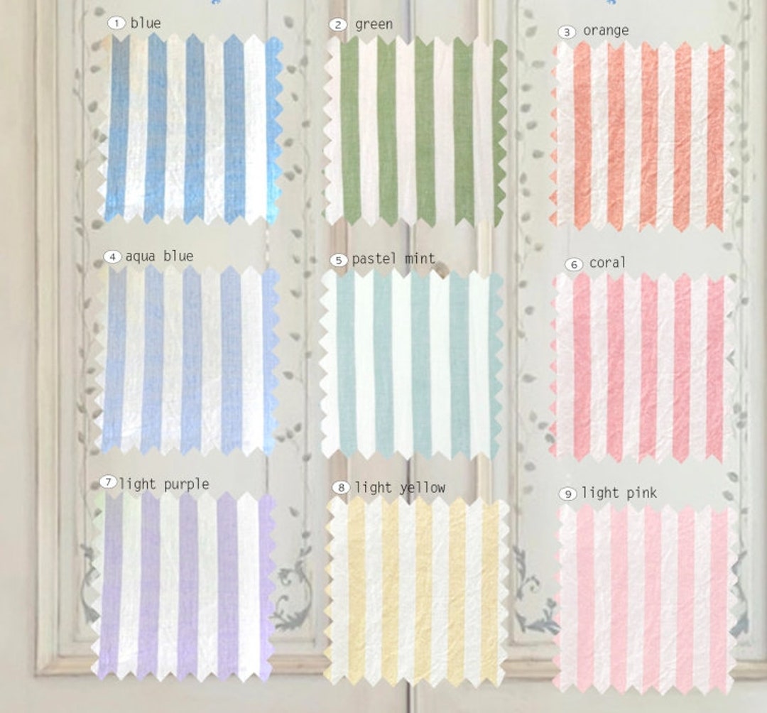 1 Cm Striped Cotton Fabric, Yarn Dyed, 11 Colors, Pre-washed Vertical 0 ...